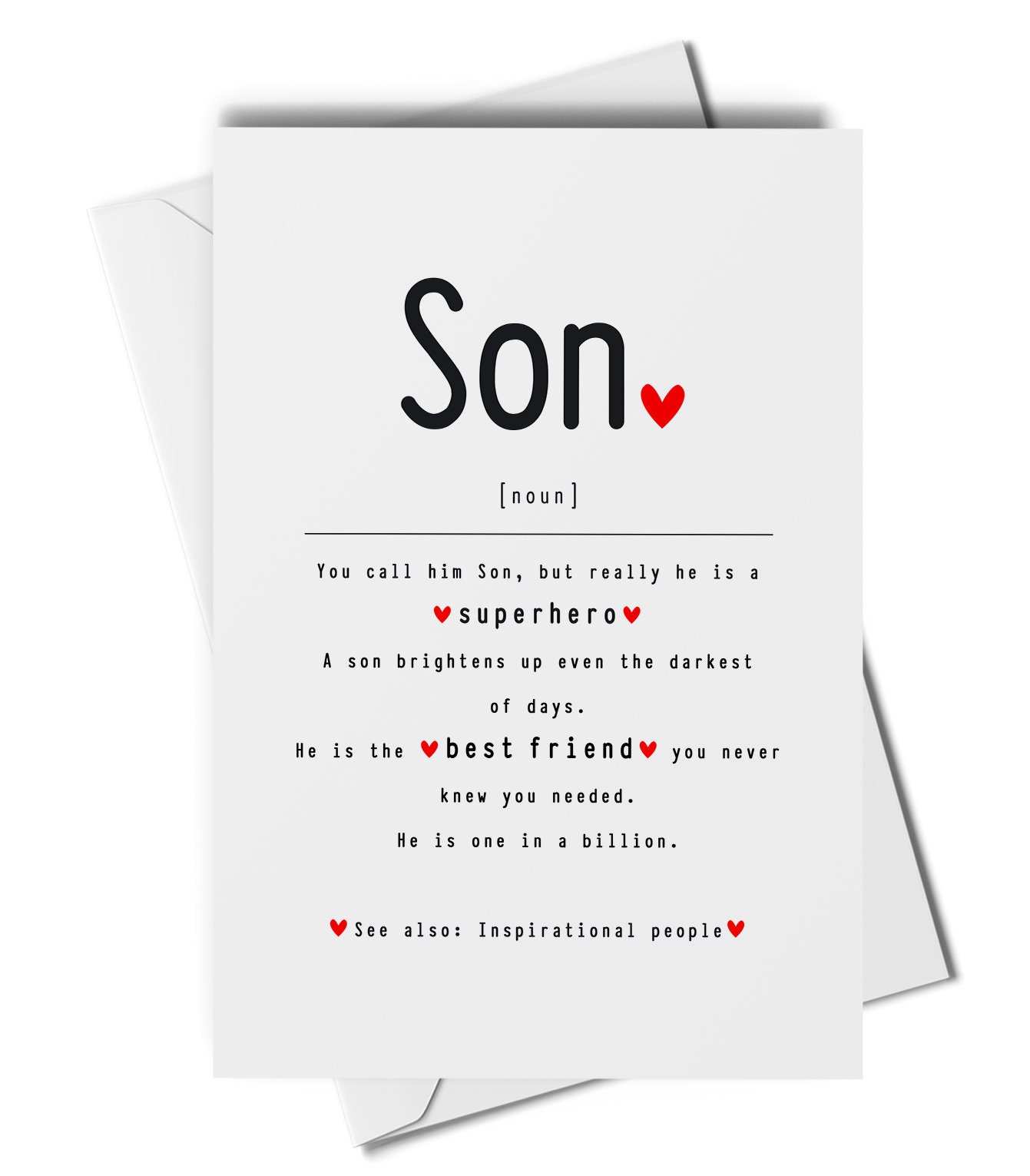 Son Definition Card, Son Card for Any Occasion, Loving Son Birthday ...