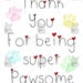 Paw Thank You Card, Dog Sitting Card, Cat Sitting Card, Thank You Vet ...