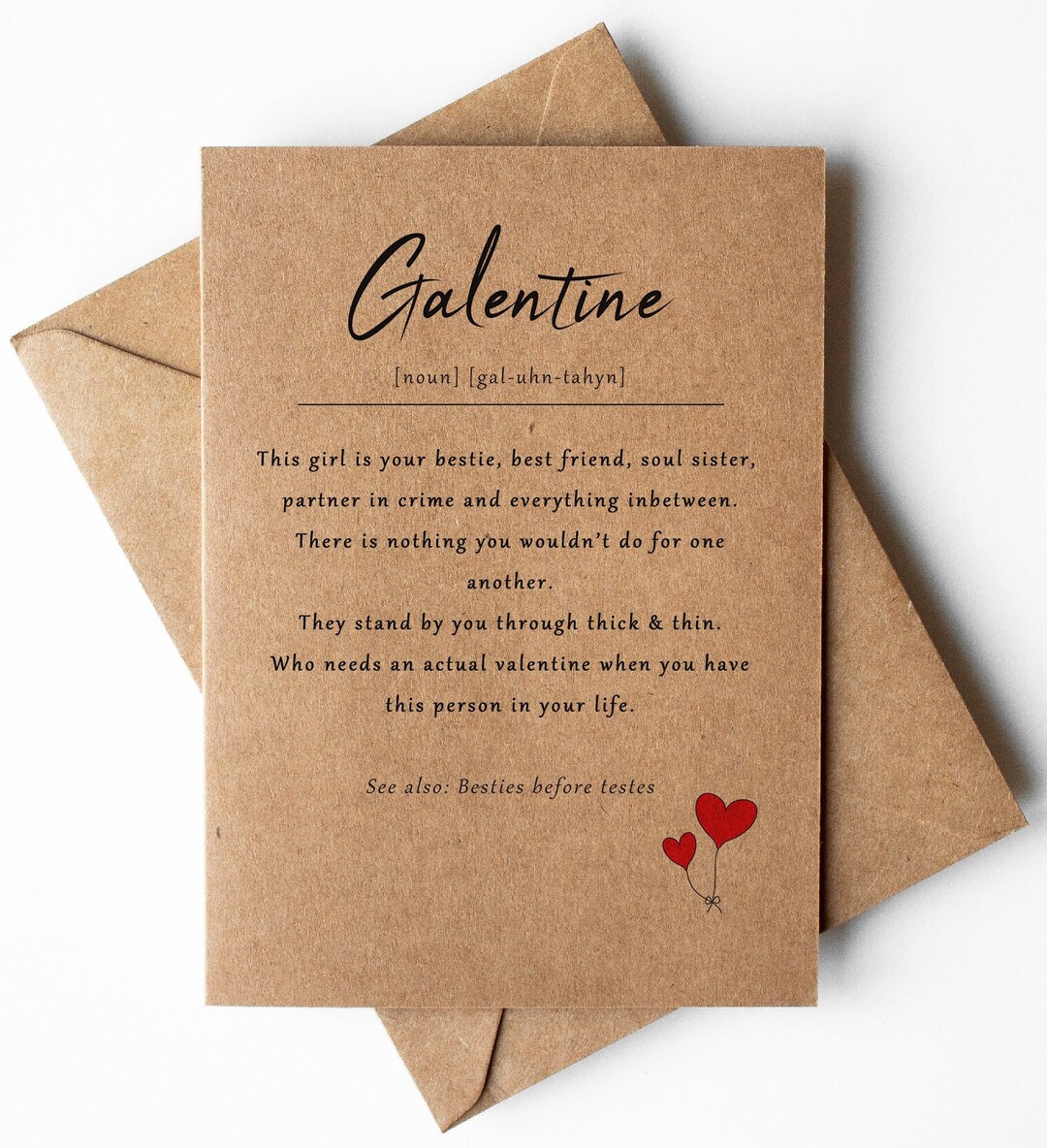 Galentine Defintion Card, Friendship Card, Galentine's Day Card, Card ...
