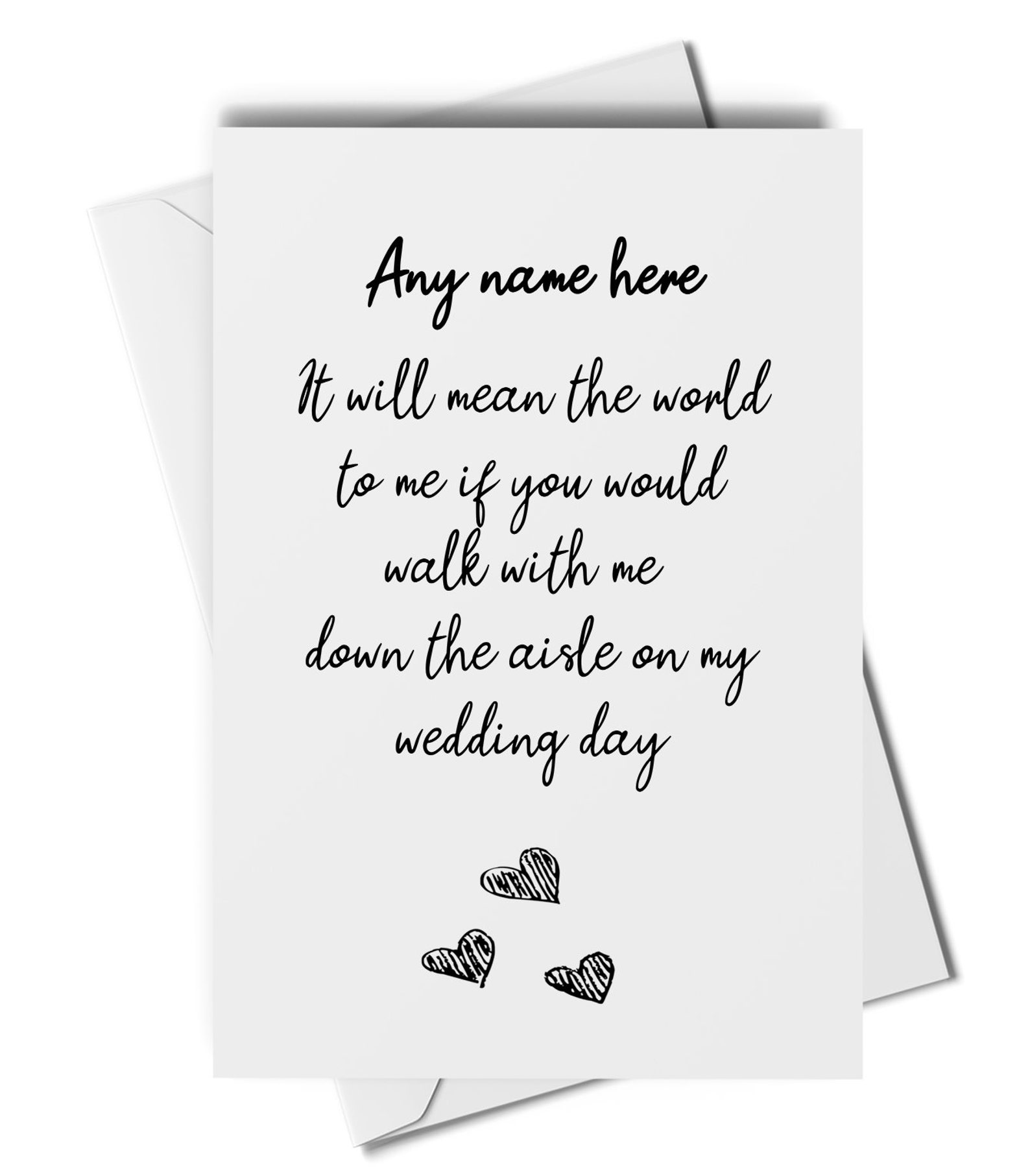 Personalised Will You Walk Me Down the Aisle Card, Custom Walk Me Down ...