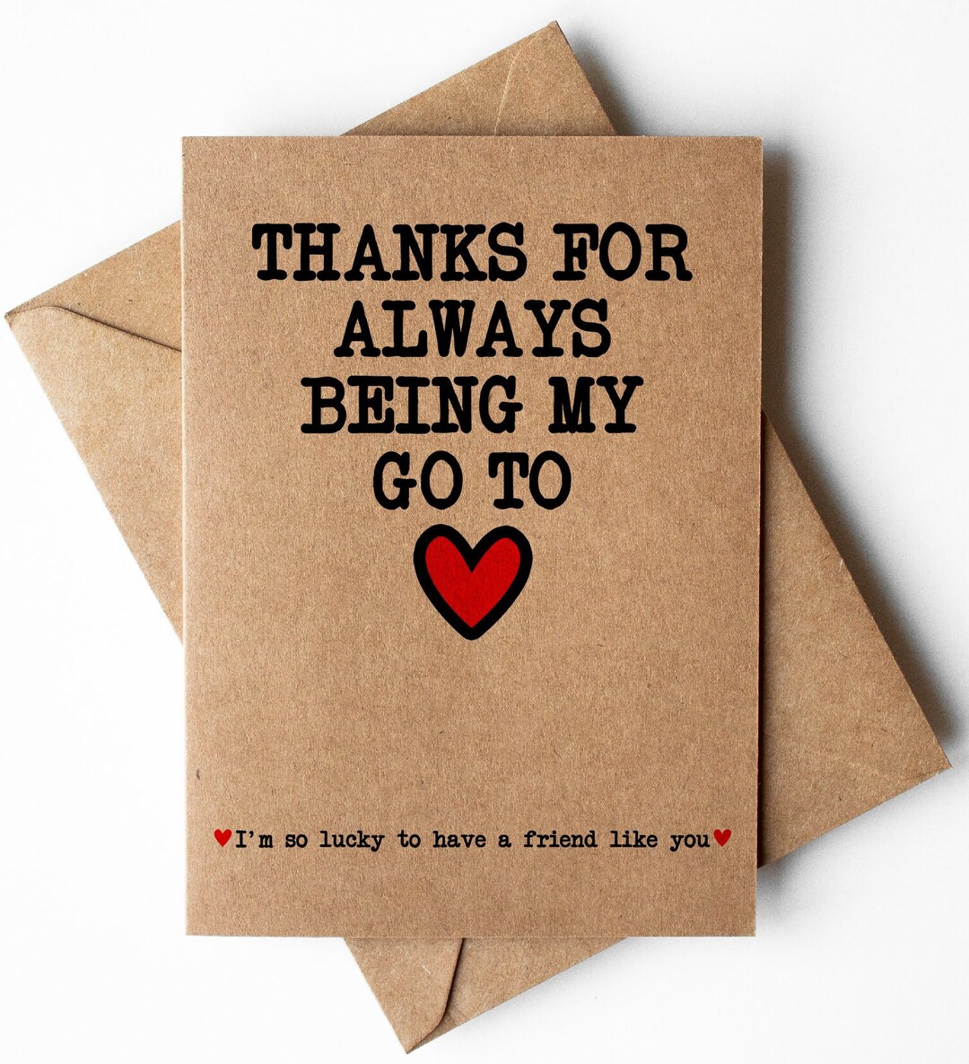 Thanks for Always Being My Go to Card, Thank You Friend Card, Thanks ...