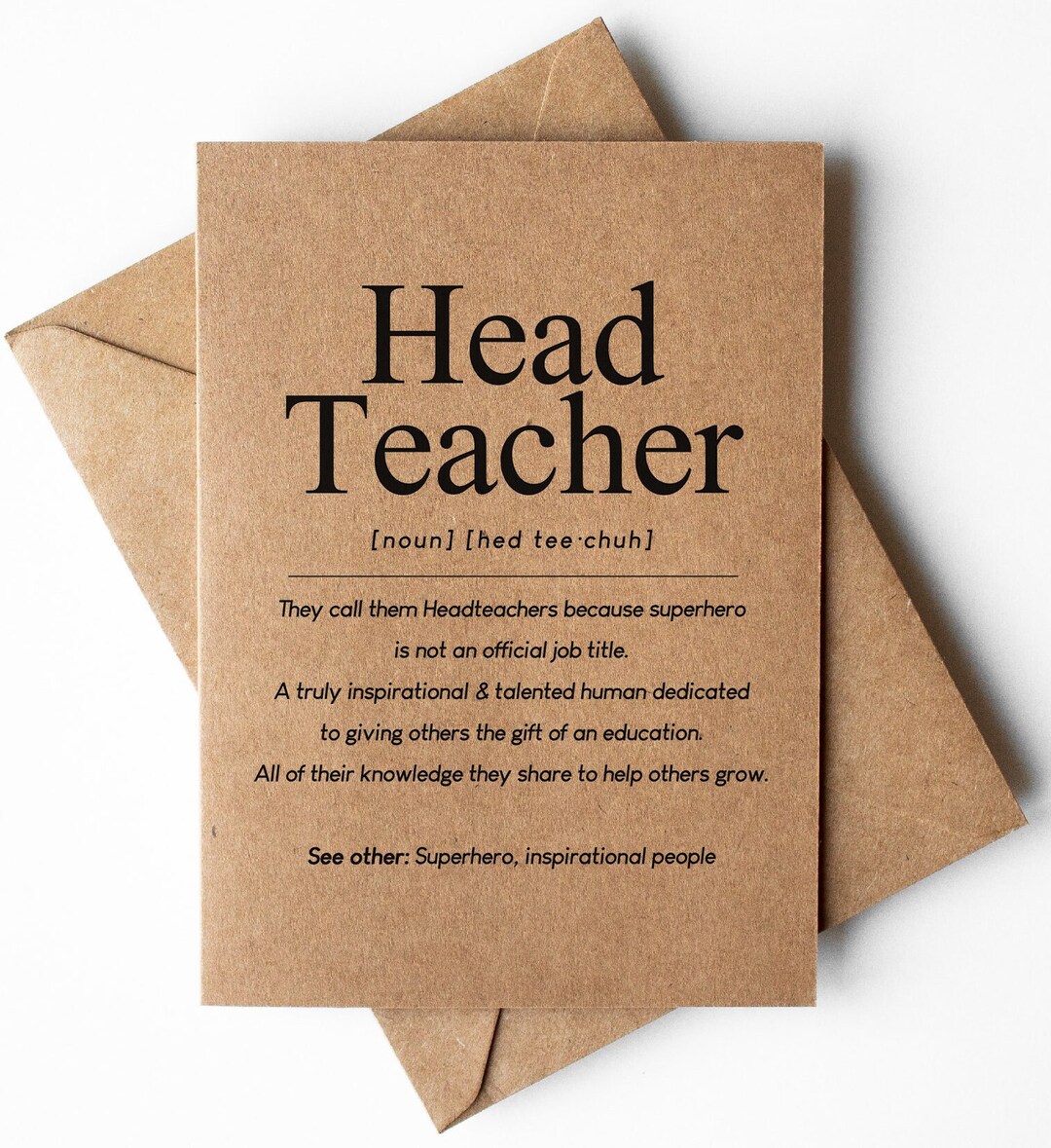 Headteacher Definition Card, Headteacher Keepsake, Headmistress Card ...