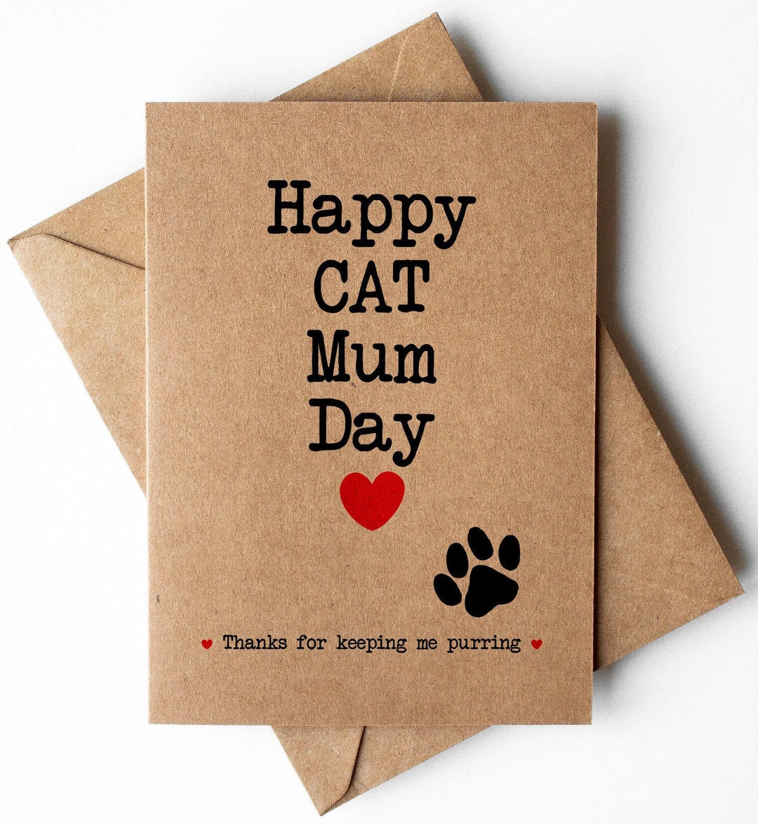Happy Cat Mum Day Card, Happy Mother's Day From the Cat, Cat Mum Card ...