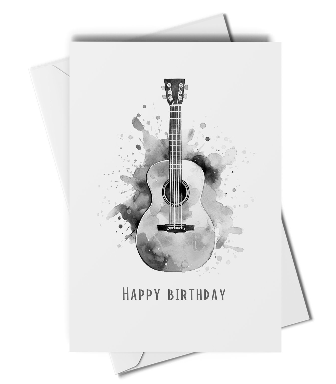 Guitar Birthday Card, Colourful Guitar Card, Guitar Players Card ...