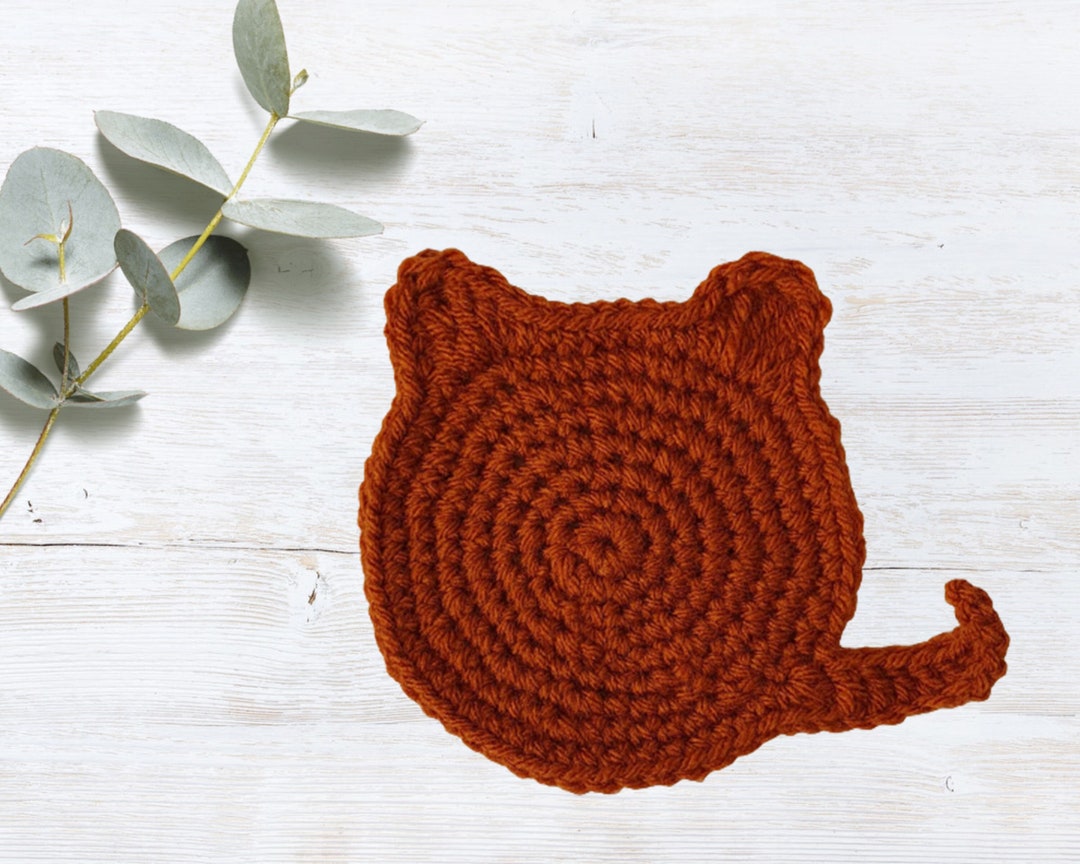 Crochet Ginger Cat Drinks Coaster, Ginger Cat Gift, Ginger Cat Lover ...