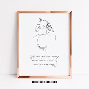 Horse Sympathy Card or Art Print, Horse Memorial Gift, Horse ...
