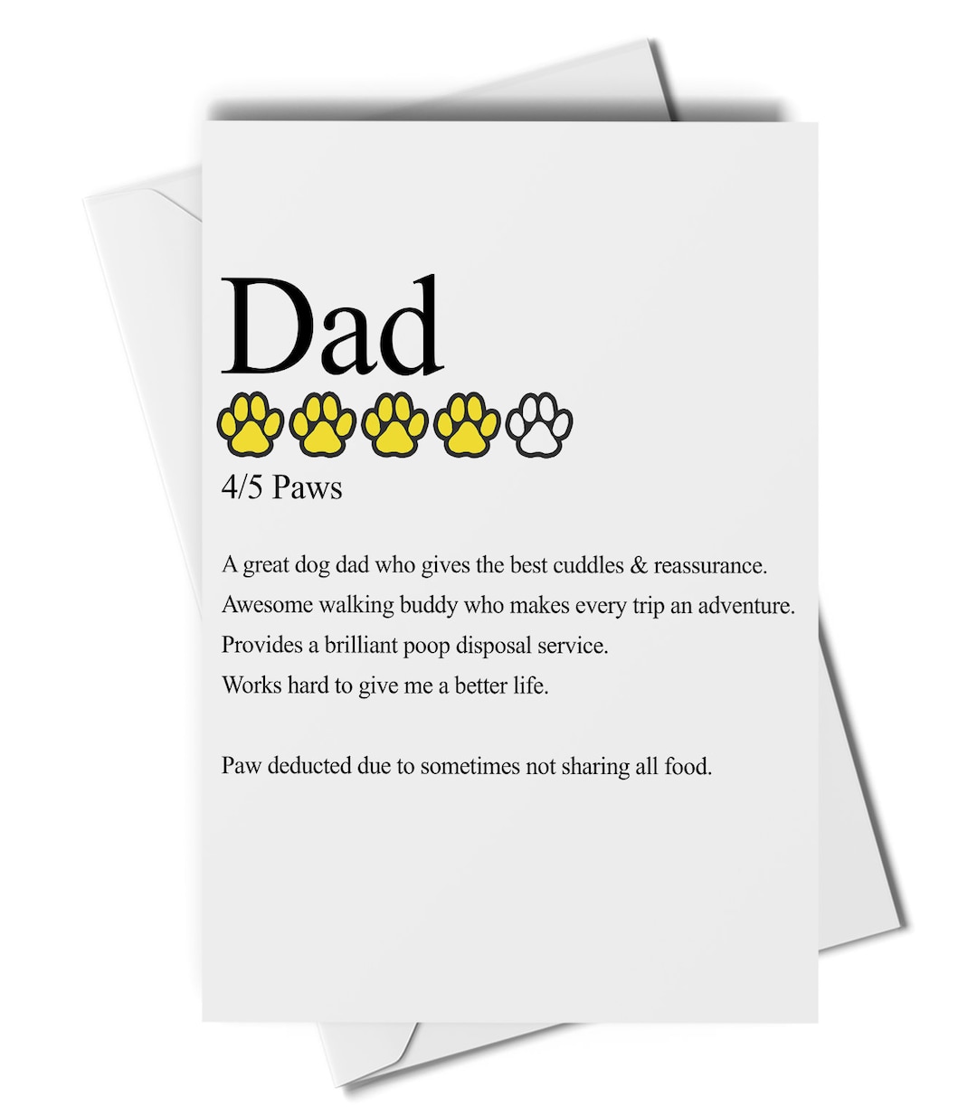 Dog Dad Card, Card From the Dog to Dad, Funny Dog Dad Card, Dog Dad ...