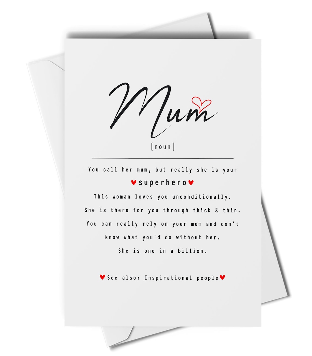 Mum Definition Card, Mum Card for Any Occasion, Loving Mum Birthday ...