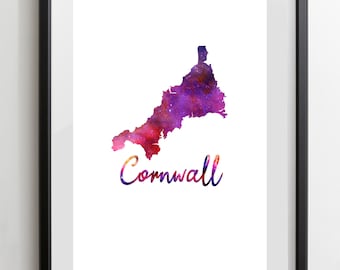 Cornwall Map Outline - Etsy