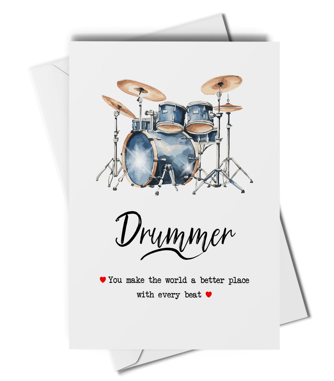 Drummer Greetings Card With Envelope, Card for Drummer, Drum Players ...
