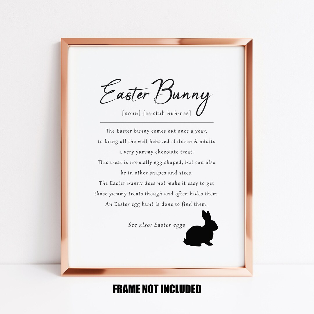 Easter Bunny Definition Art Print, Easter Gift, Easter Home Decor ...
