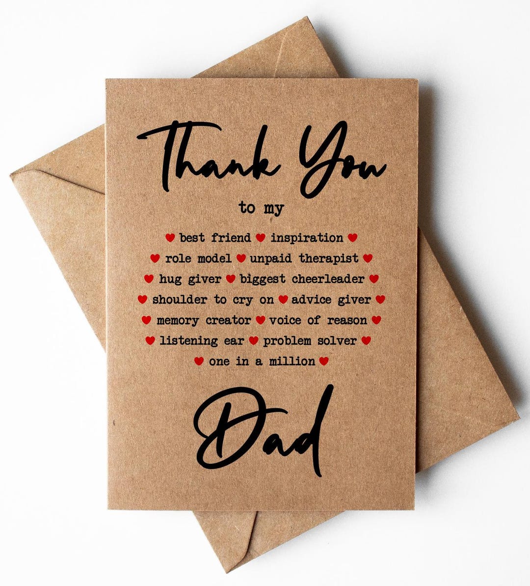 Thank You Dad Card, Thank You Father at Wedding Card, Dad Appreciation ...