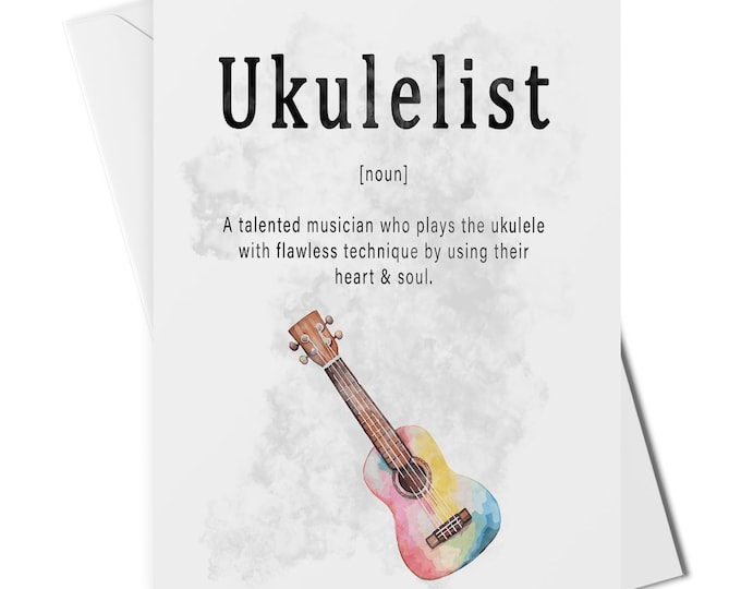 Ukulele Girl Card, Ukulele Birthday Card - Etsy