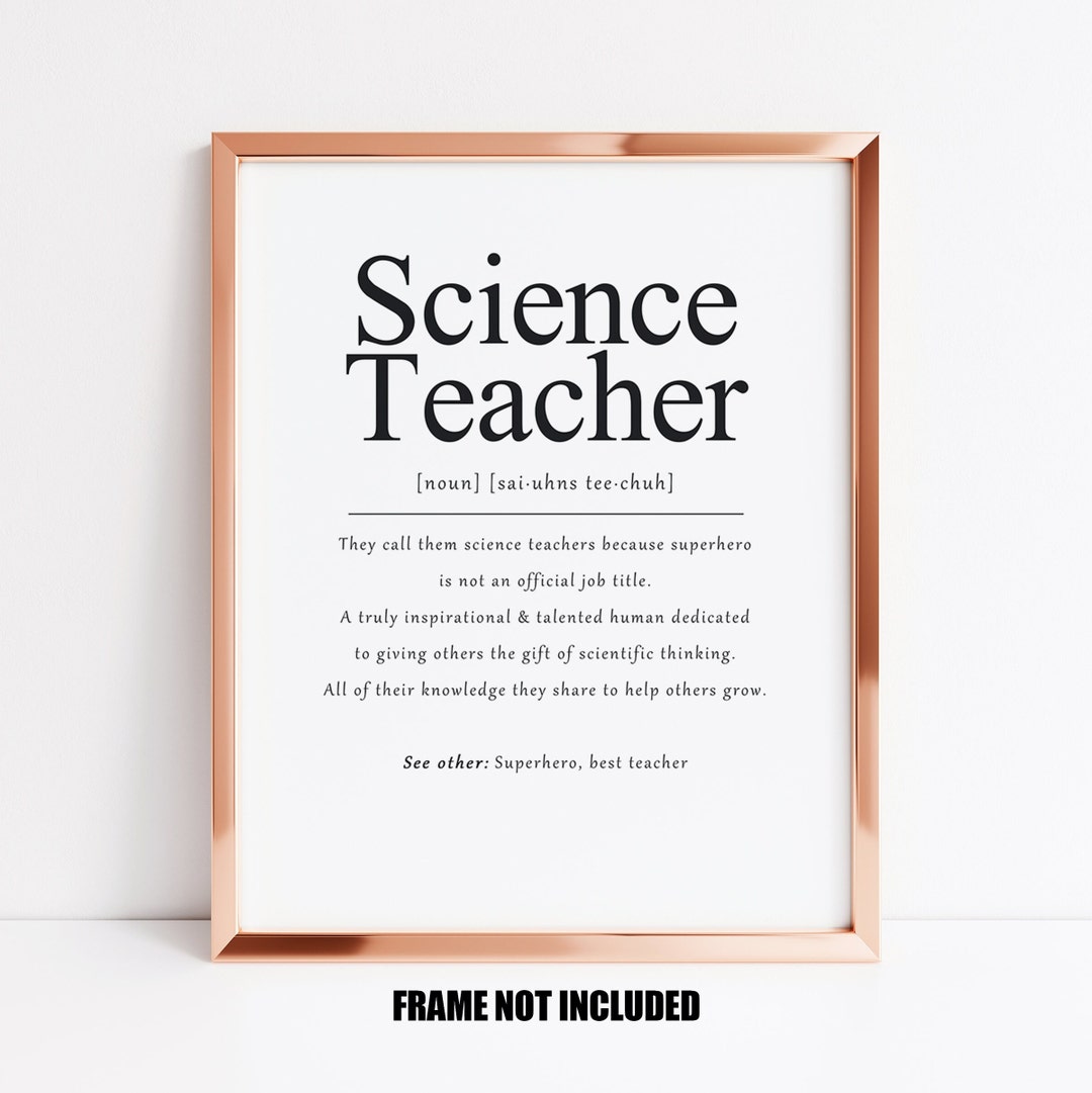 Science Teacher Definition Art Print, Gift for Science Teacher, Thank ...