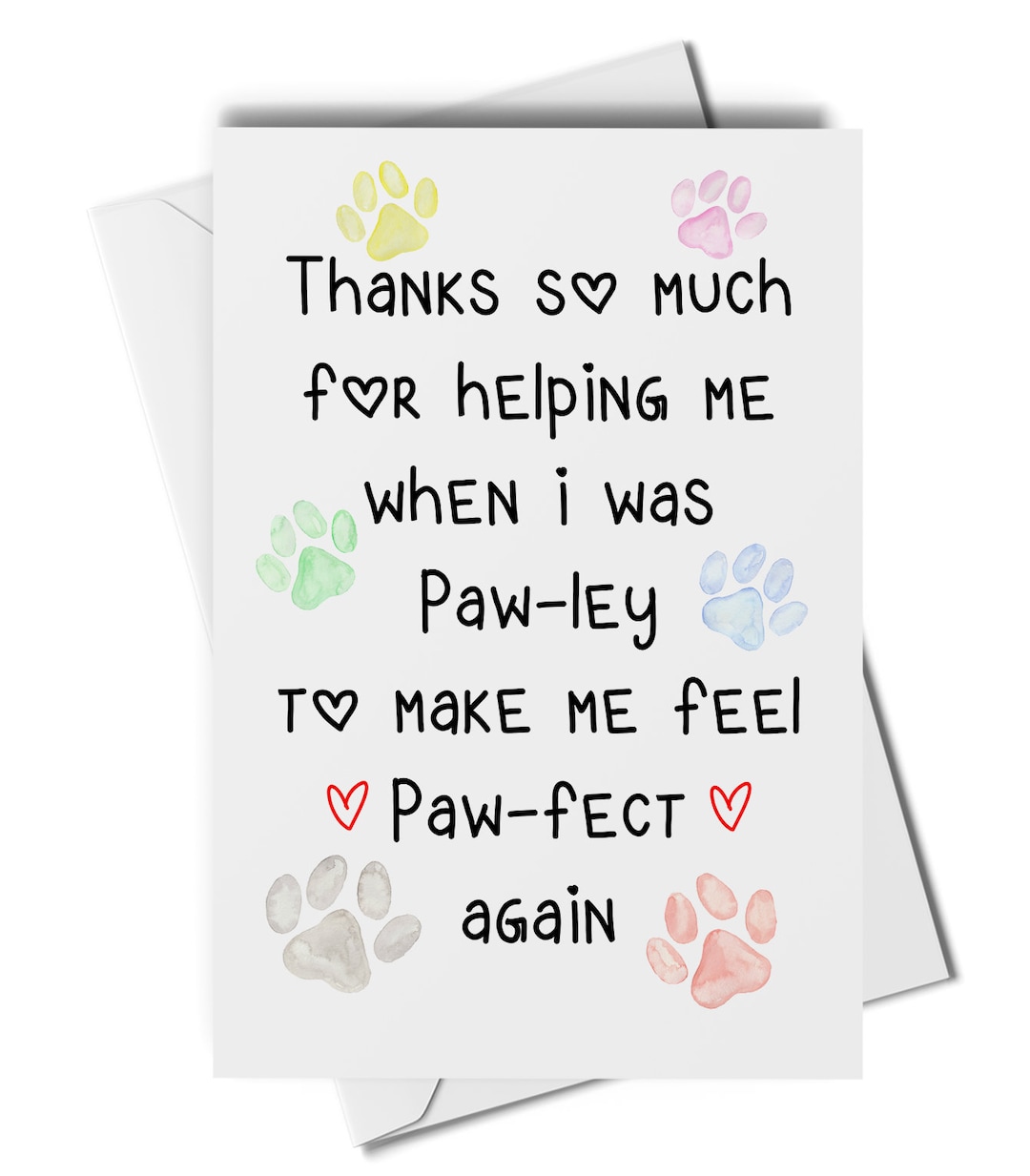 Thank You Vet Card, Card From the Dog to the Vet, Card From the Cat to ...