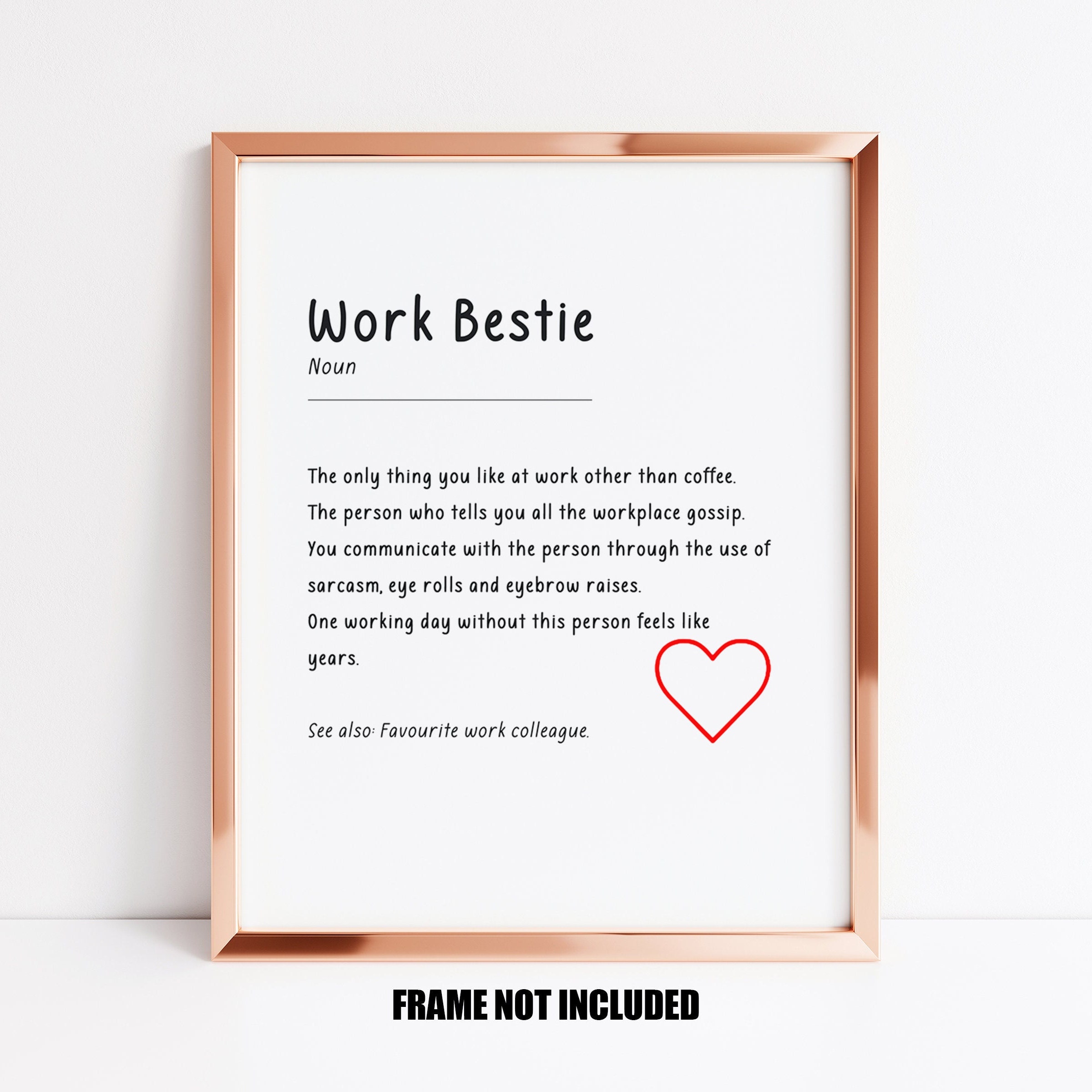 Work Bestie Definition Print Work Bestie Gift Favourite Work - Etsy