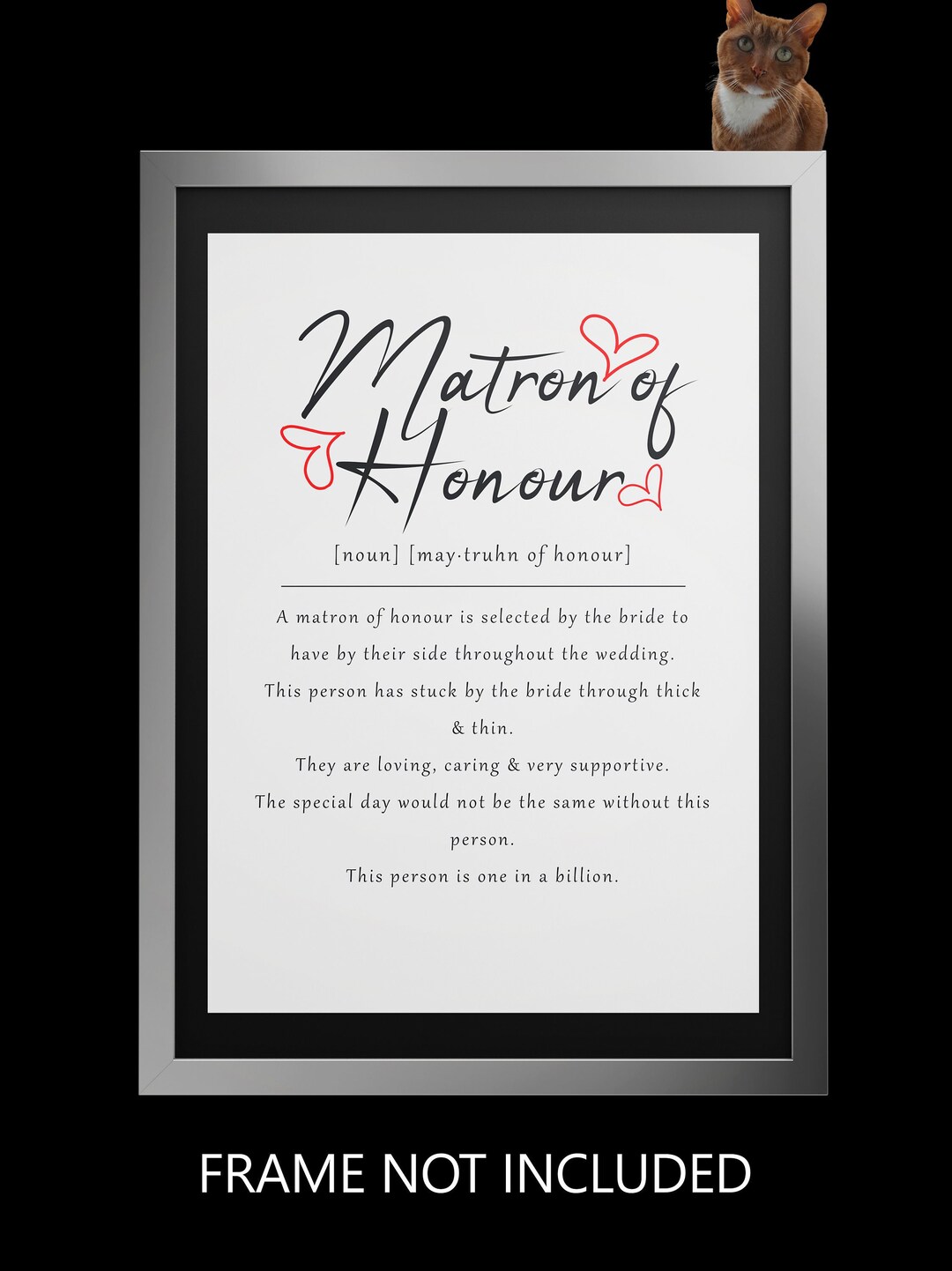 Matron of Honour Definition Art Print Matron of Honour Gift - Etsy