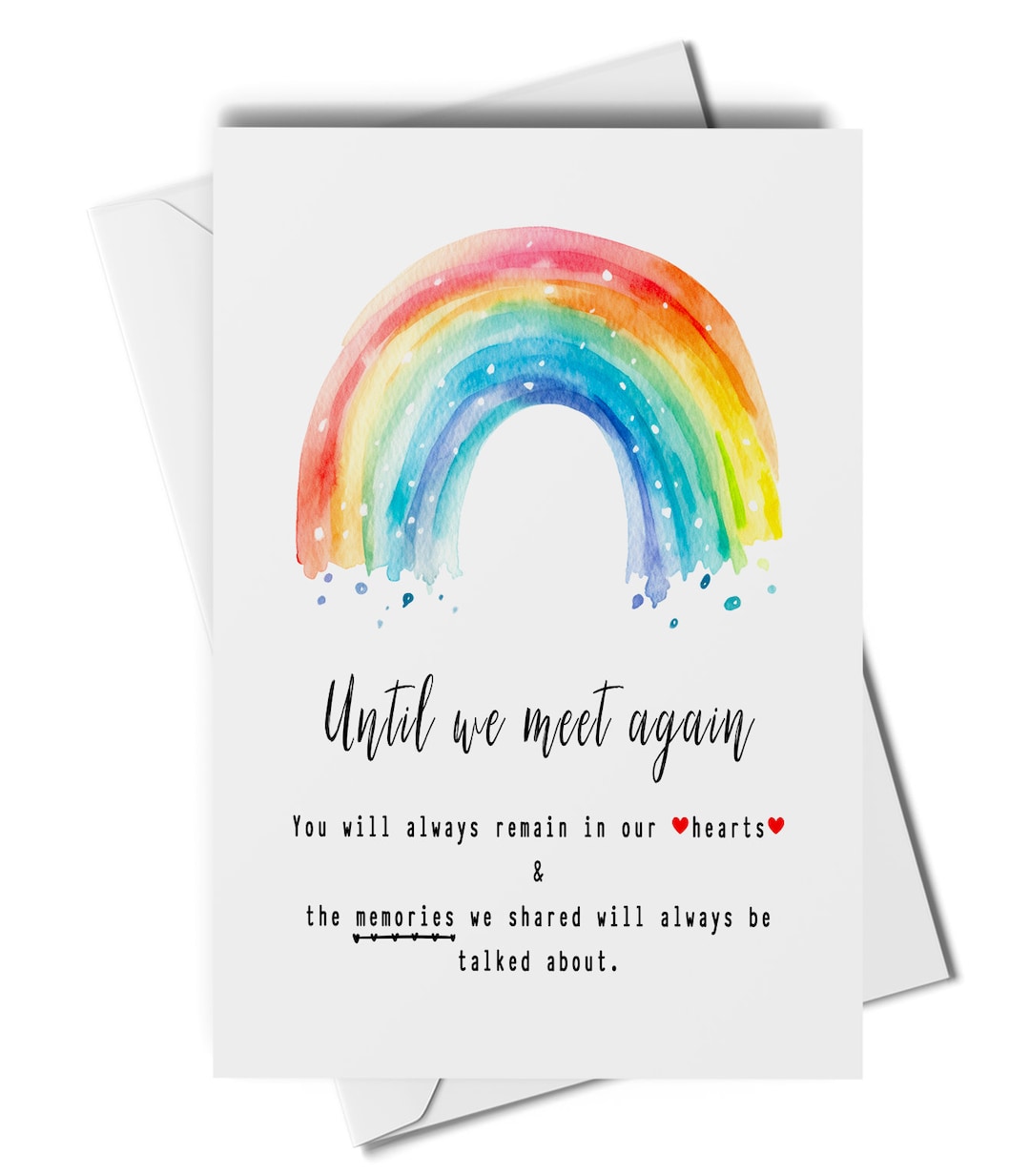 Until We Meet Again Card, Rainbow Sympathy Card, Rainbow Loss Card ...