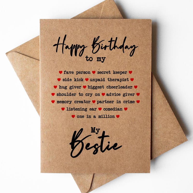 Birthday Wishes for Bff - Etsy UK