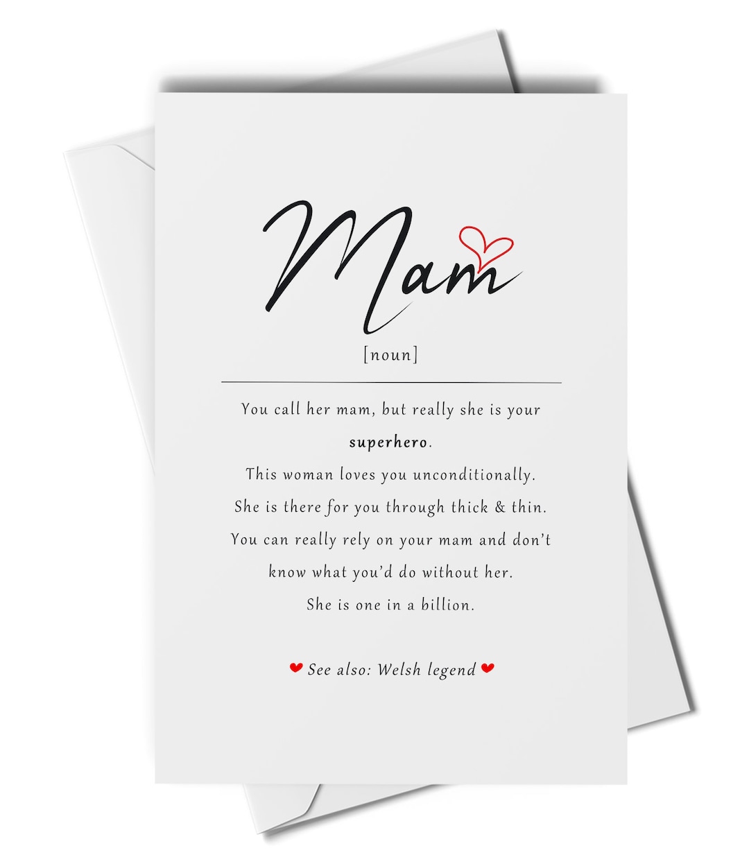 Mam Definition Greetings Card, Welsh Mam Card, Mam Card for Any ...