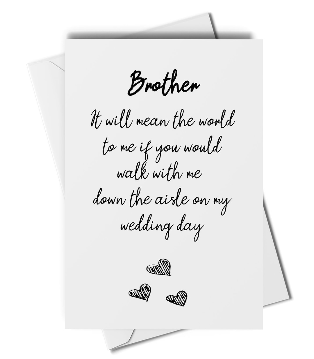 Brother Will You Walk Me Down the Aisle Card, Brother of the Bride, Brother Proposal Card ...