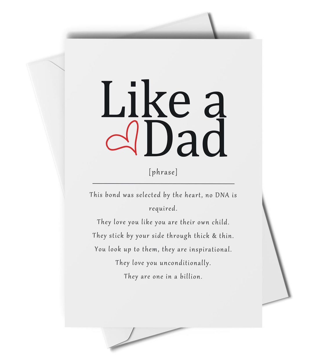 Like a Dad Definition Card, Card for a Father Figure, Stepped up Dad ...