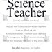 Science Teacher Definition Art Print, Gift for Science Teacher, Thank ...