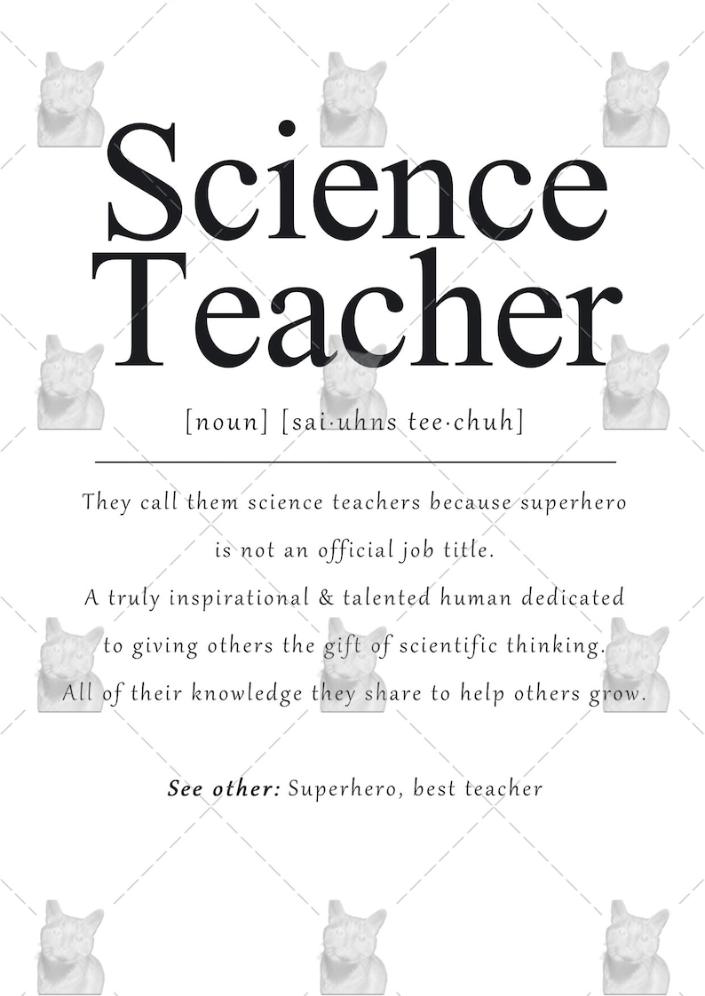 Science Teacher Definition Art Print Gift for Science - Etsy