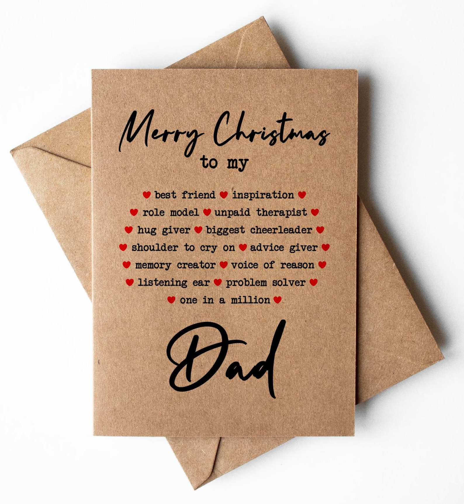 Dad Christmas Card, Father Christmas Card, Best Dad Xmas Card, Loving ...