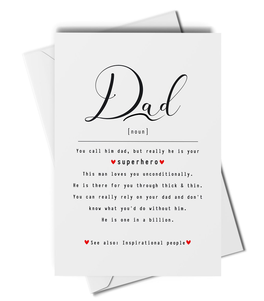 Dad Definition Card, Dad Card for Any Occasion, Loving Dad Birthday ...