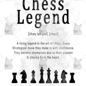 Chess Legend Definition Card or Art Print, Gift for Chess Player, Card ...