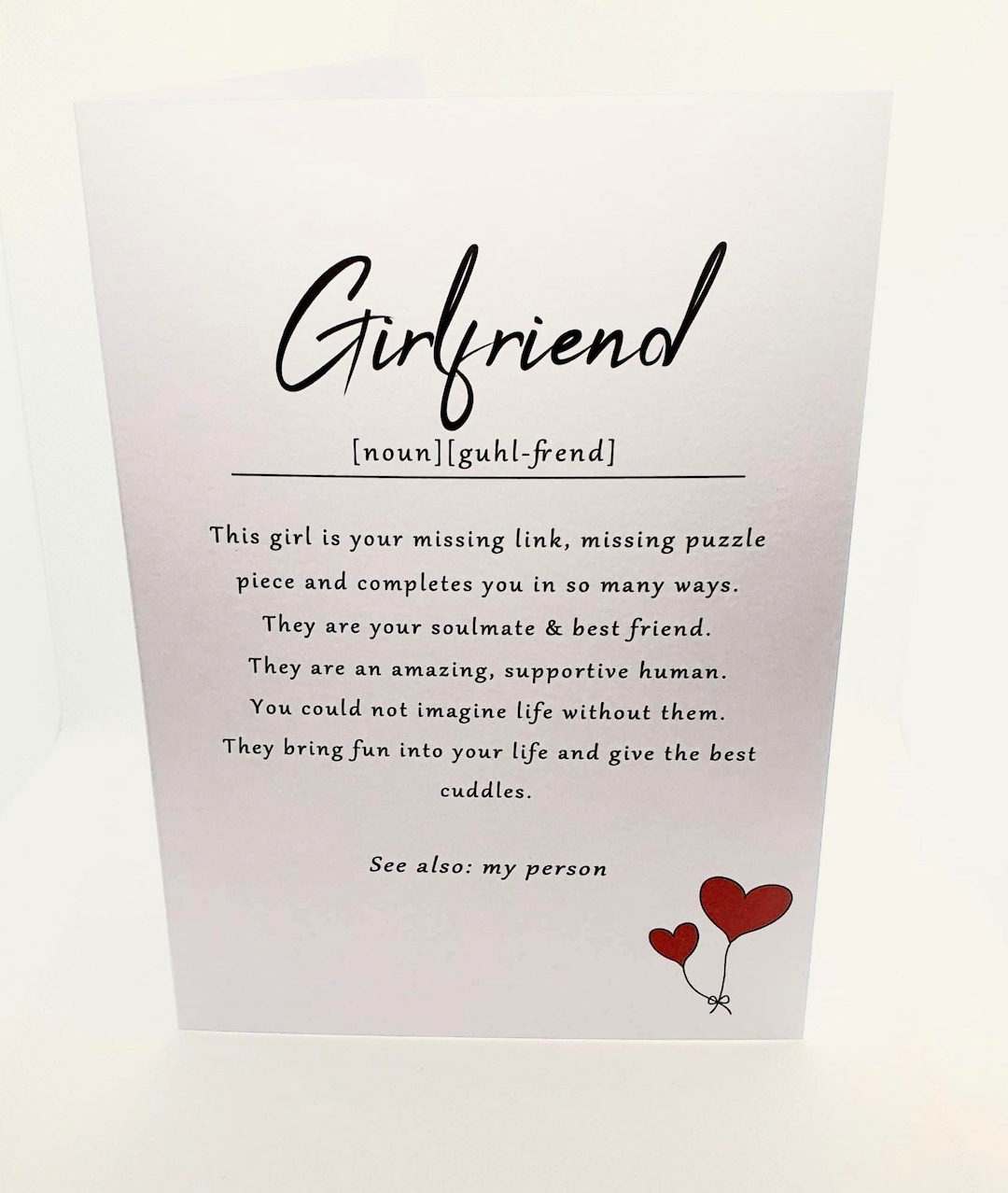 Girlfriend Definition Card Girlfriend Valentines Day Card - Etsy
