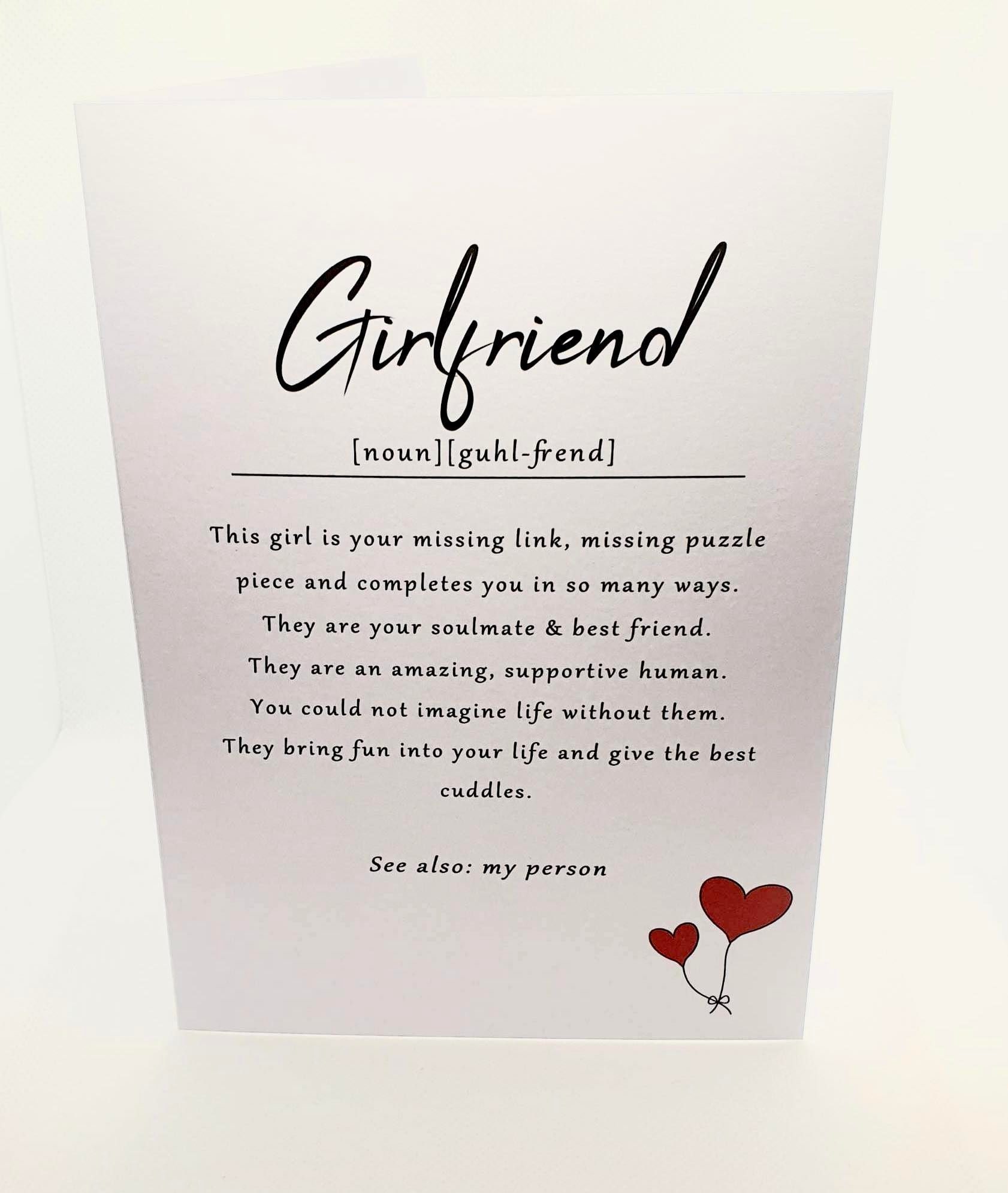 Girlfriend Definition Card Girlfriend Valentines Day Card - Etsy