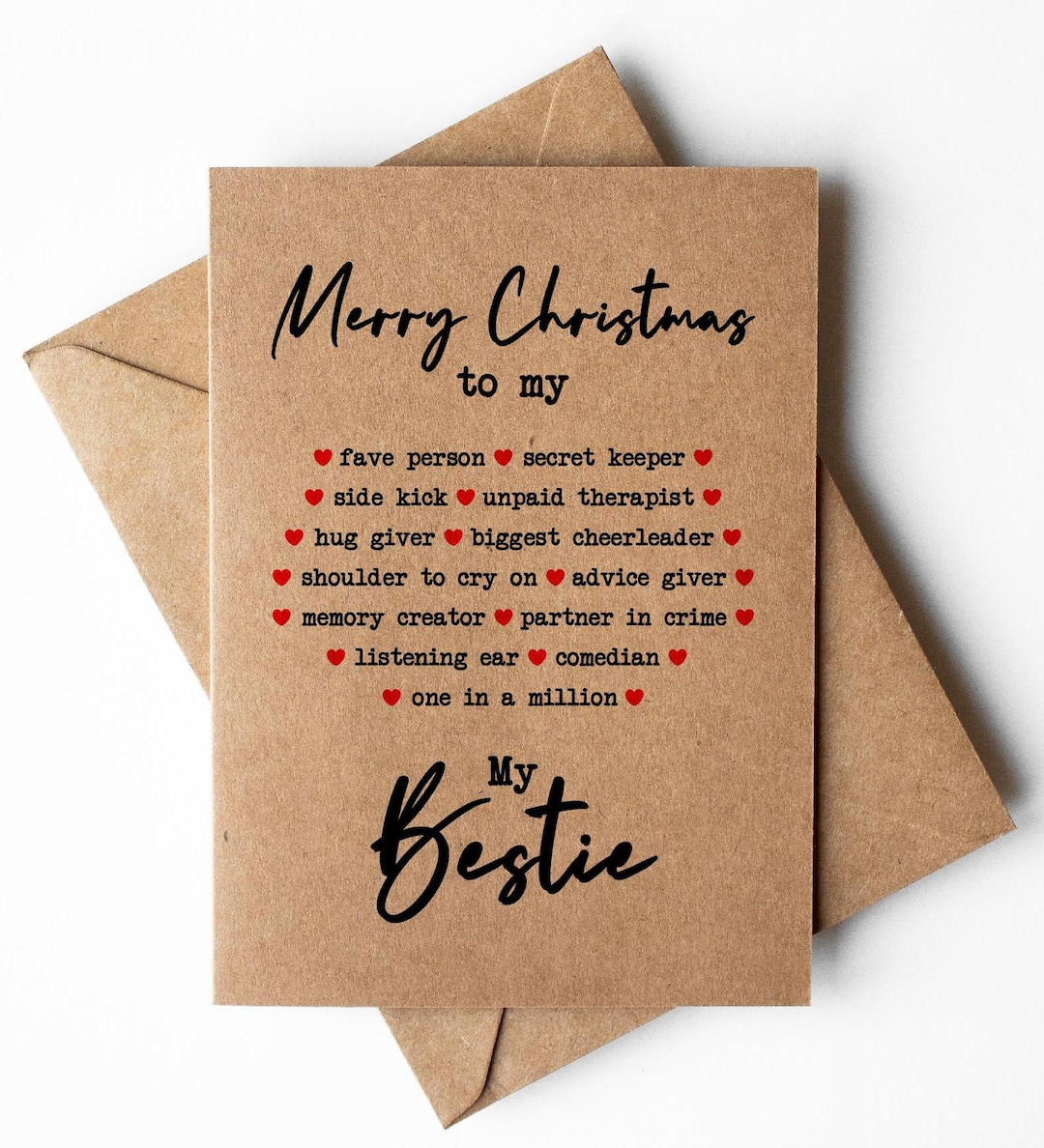 Bestie Christmas Card, Bff Christmas Card, Best Friend Christmas Card ...