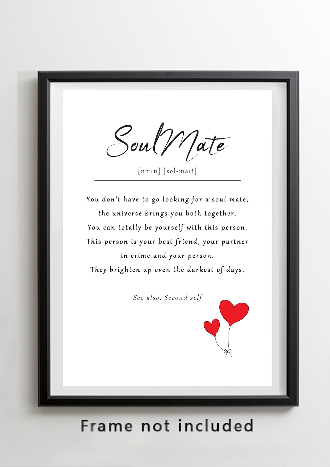 Soul Mate Definition Art Print Gift for Your Soul Mate Gift - Etsy