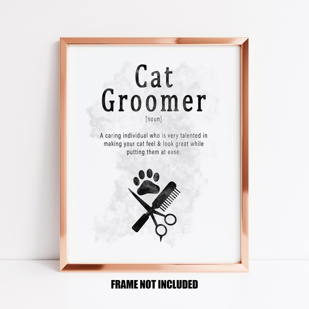 Cat Groomer Definition Card or Art Print, Gift for Cat Groomer, Card ...