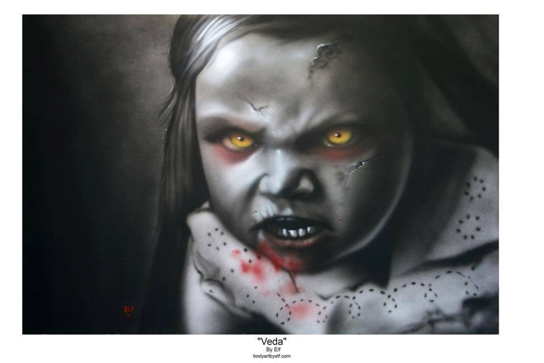 Veda Zombie Girl Art Print by Elf - Etsy