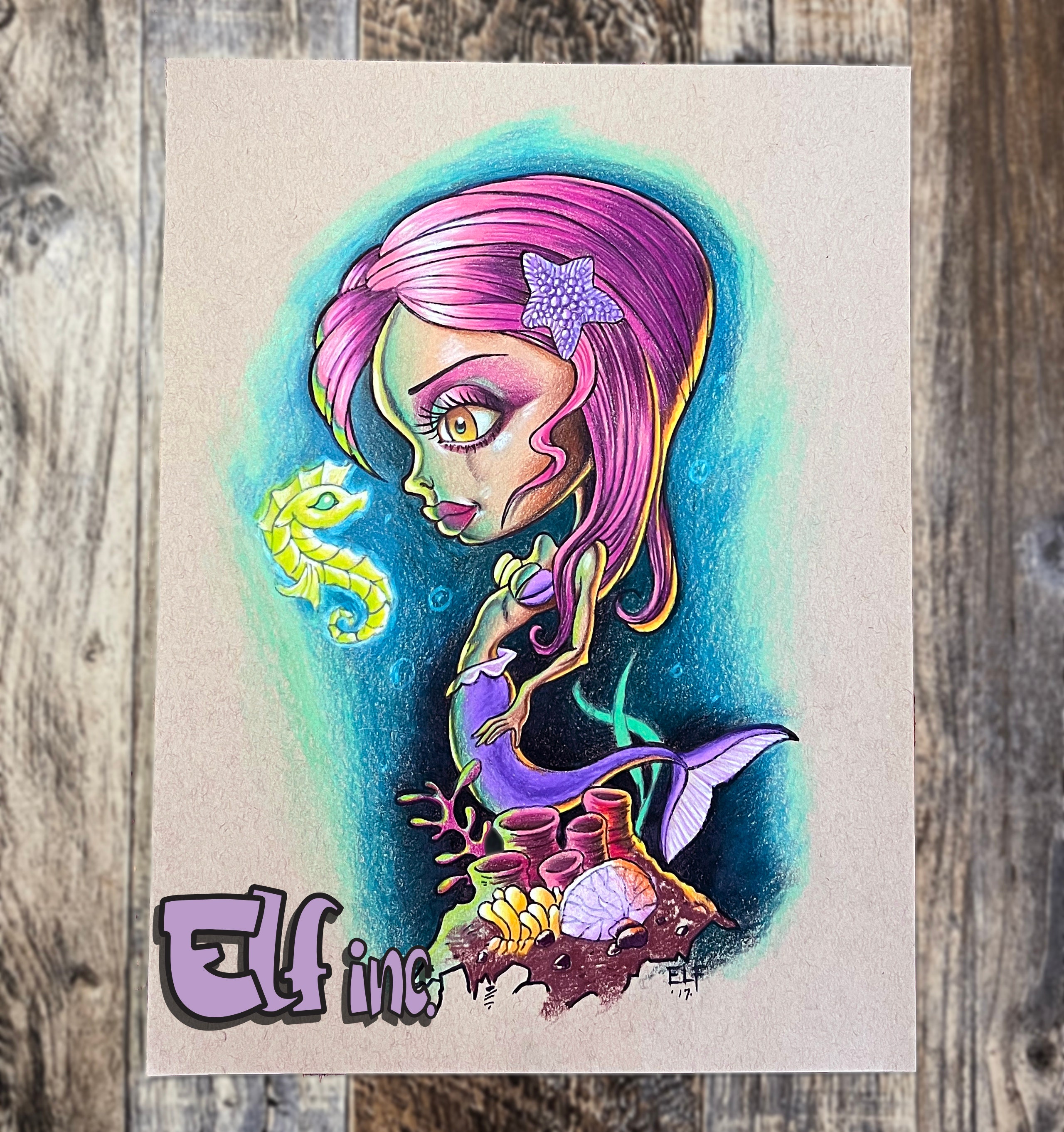 Ariel Little Mermaid Original Art by “elf” - Etsy