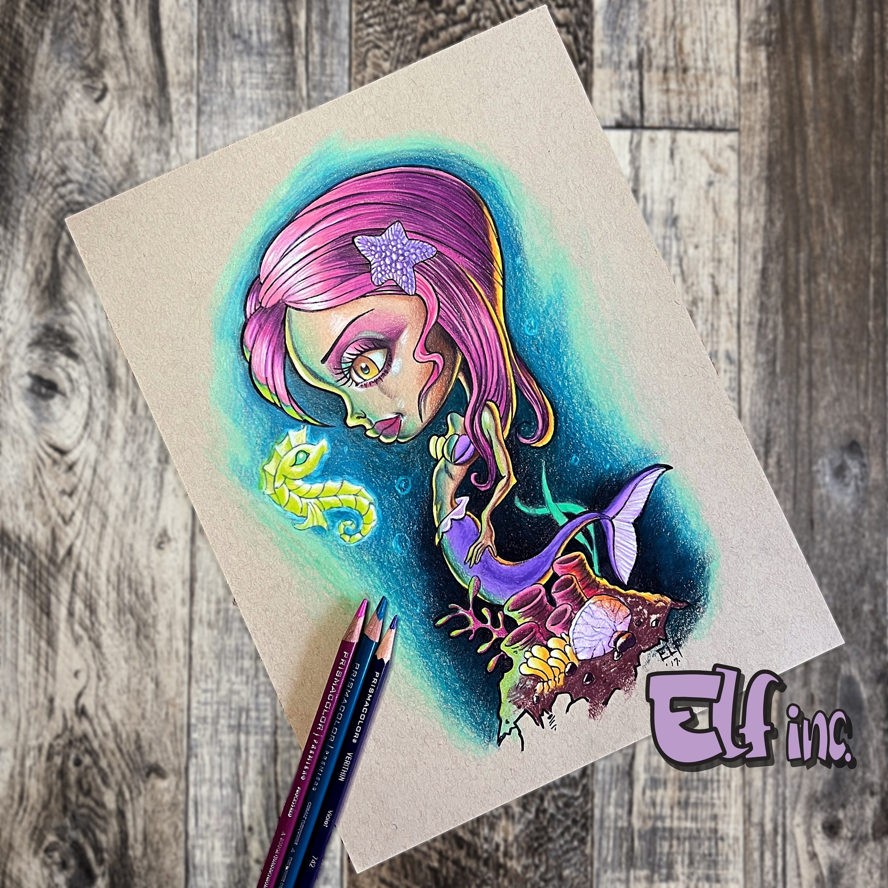 Ariel Little Mermaid Original Art by “elf” - Etsy