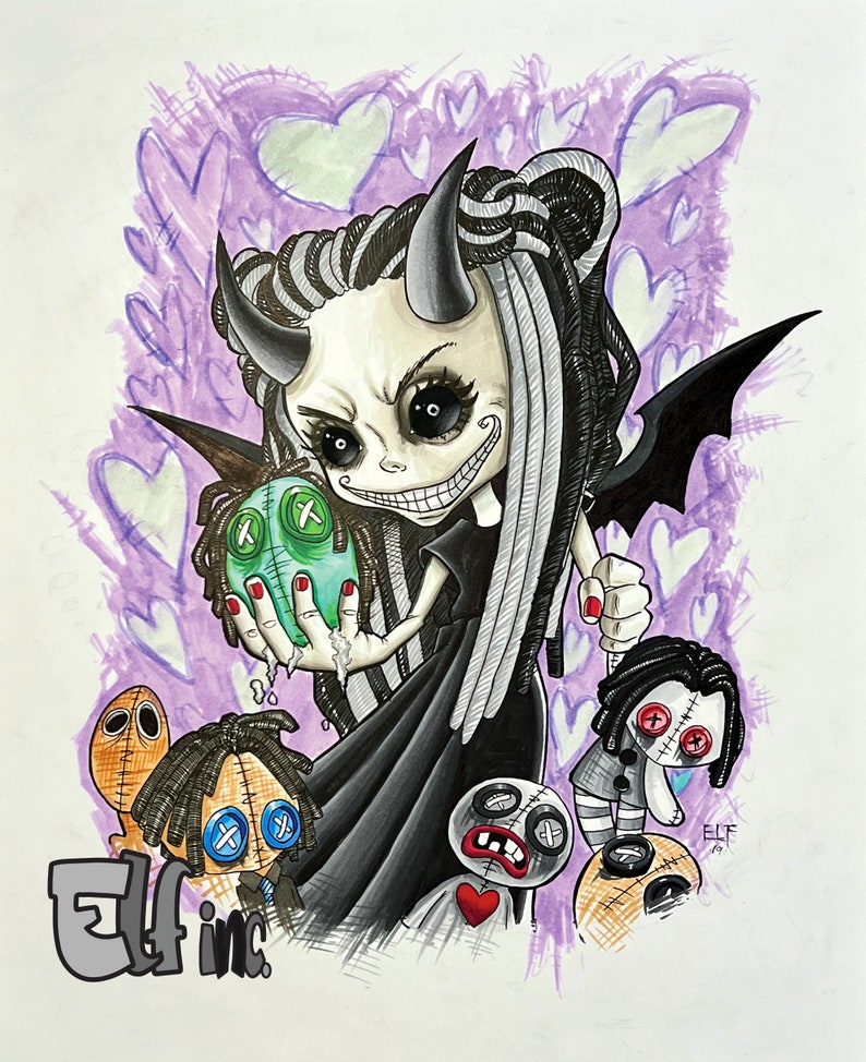 Sinister Suzi Goth Doll Original Artwork by “elf” - Etsy
