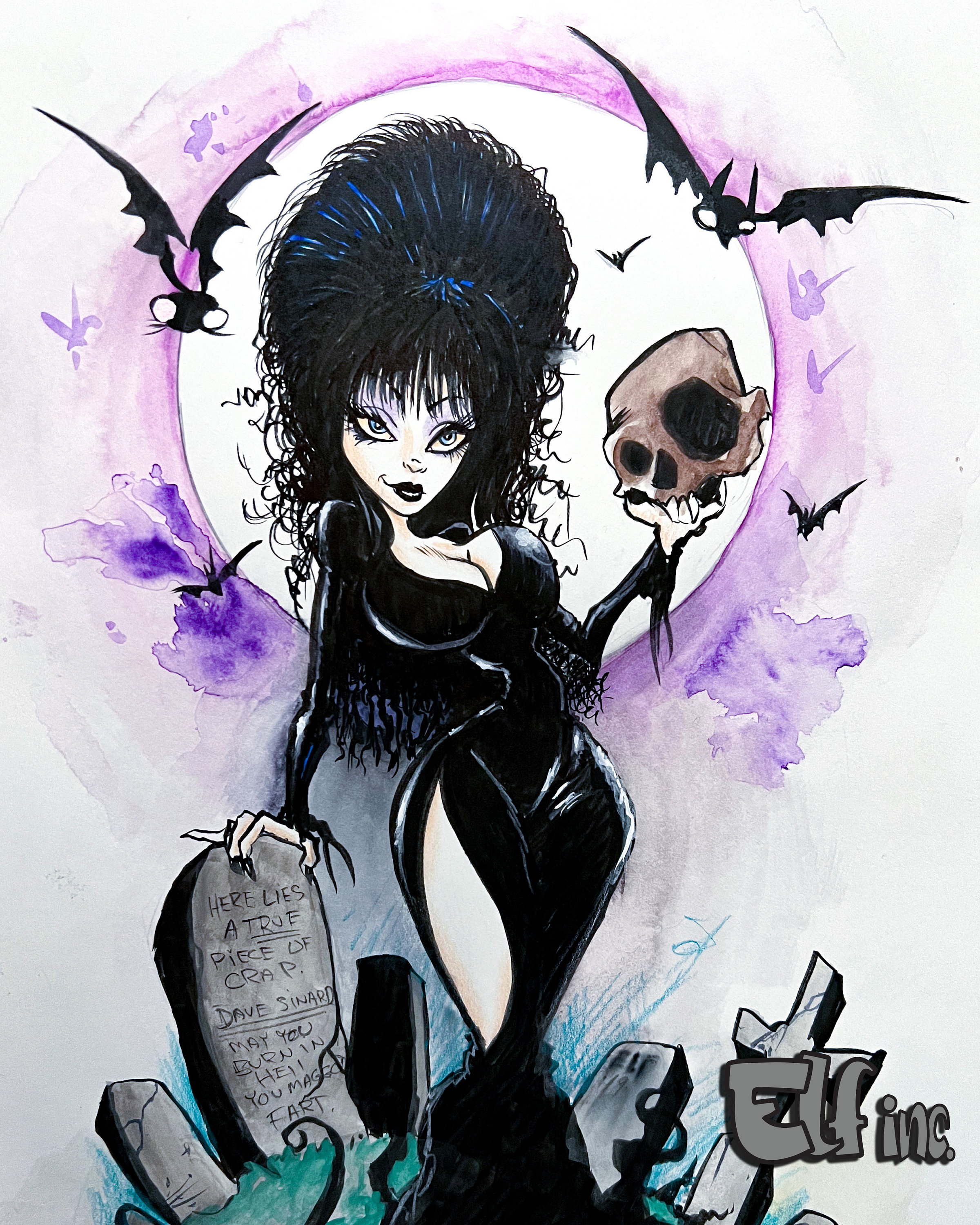 Elvira Mistress of the Dark Original Art by “elf” - Etsy