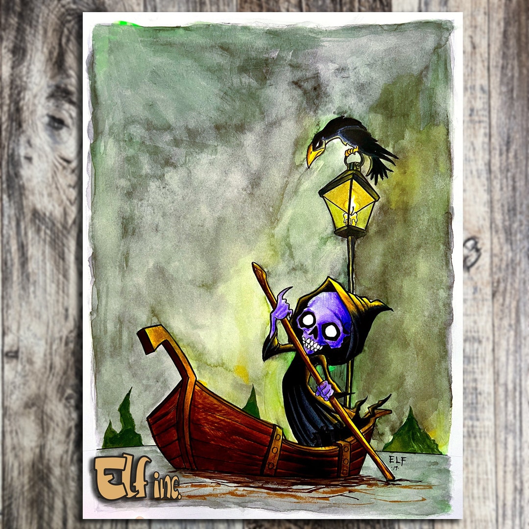 Charon the Ferryman Greek Mythology Original Painting by elf - Etsy