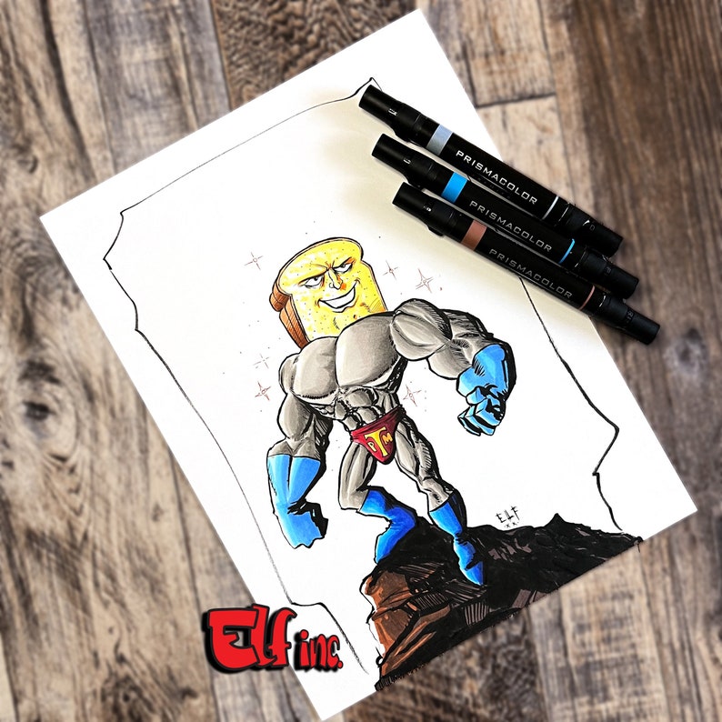 Powdered Toast Man | Ren & Stimpy | Original Art by “elf” - Etsy