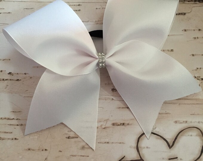 Classic White Cheer Bow Simple Bow Cheap Cheer Bow Bling | Etsy