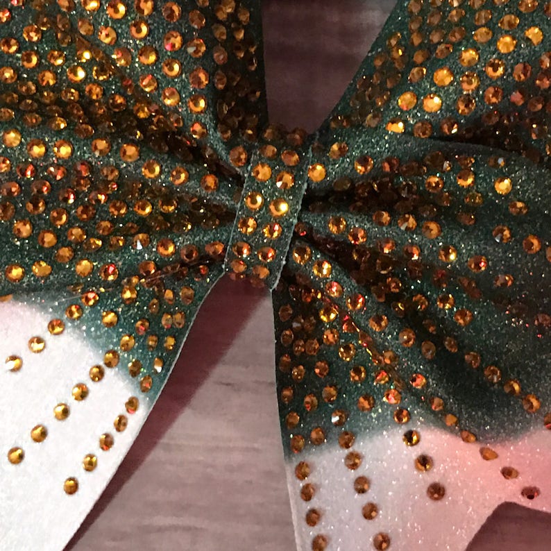 New Design Absolutely gorgeous dark green ombre bow with gold | Etsy