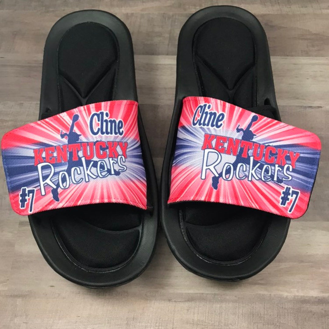 New Style! Custom Softball Sandals, Custom Softball Slides, Slides With ...