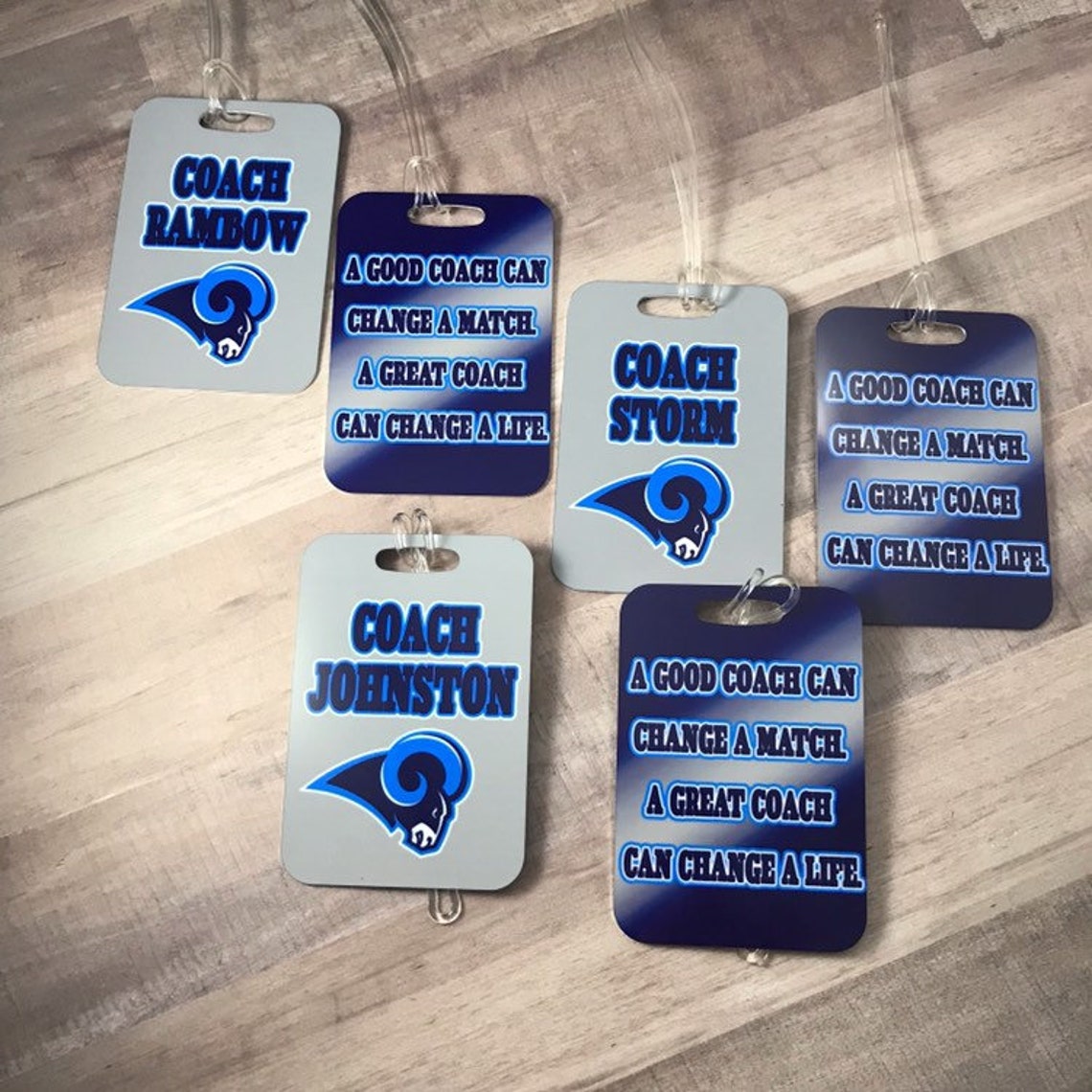 Custom Luggage Tag for Wrestling Coach Using Their Logo "rogers Rams ...