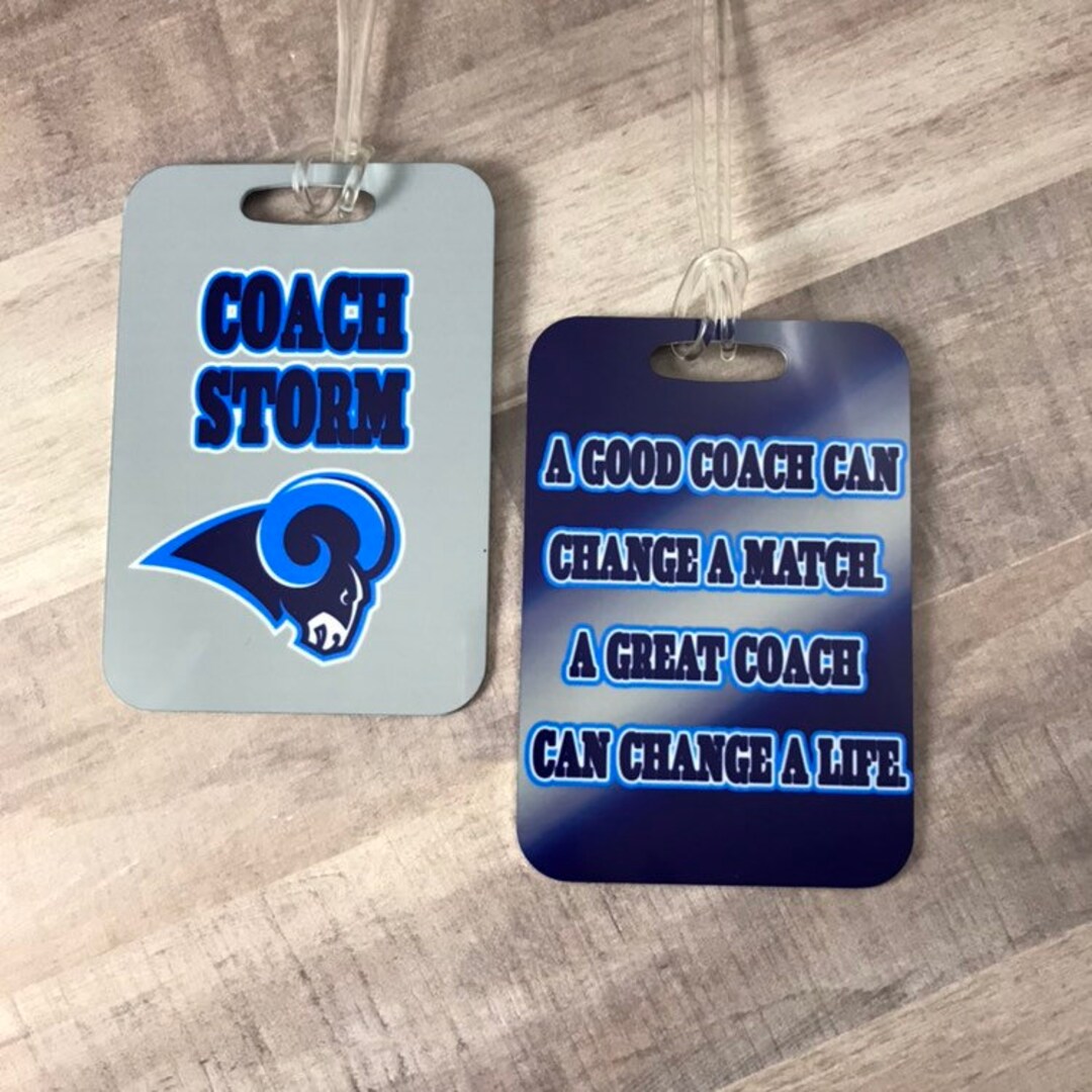 Custom Luggage Tag for Wrestling Coach Using Their Logo "rogers Rams ...