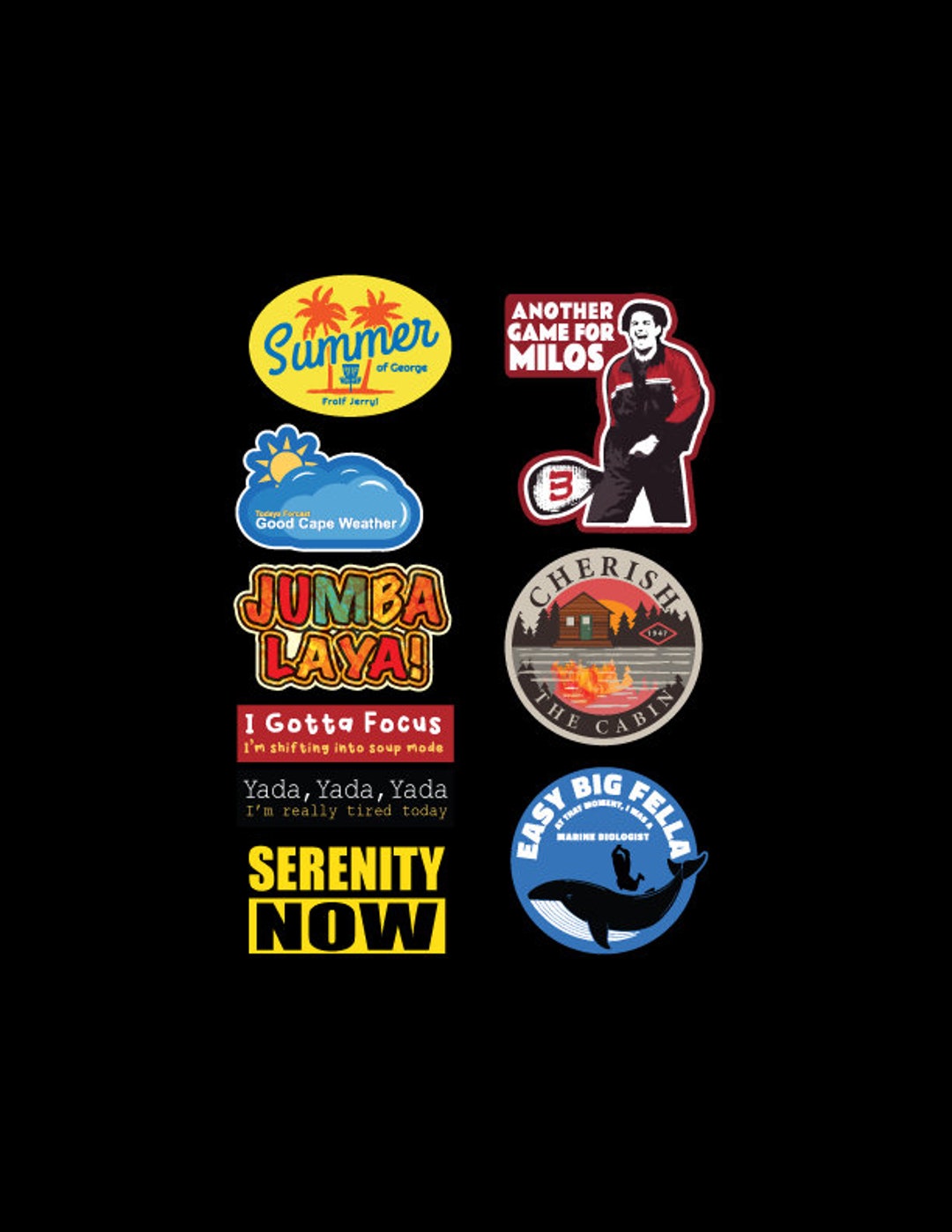 V2- SEINFELD Sticker Mini Pack - Etsy