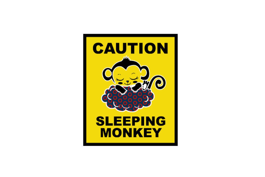 Caution Sleeping Monkey Car Magnet - Etsy